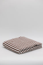 Striped Cotton Bath Sheet - Dark Brown